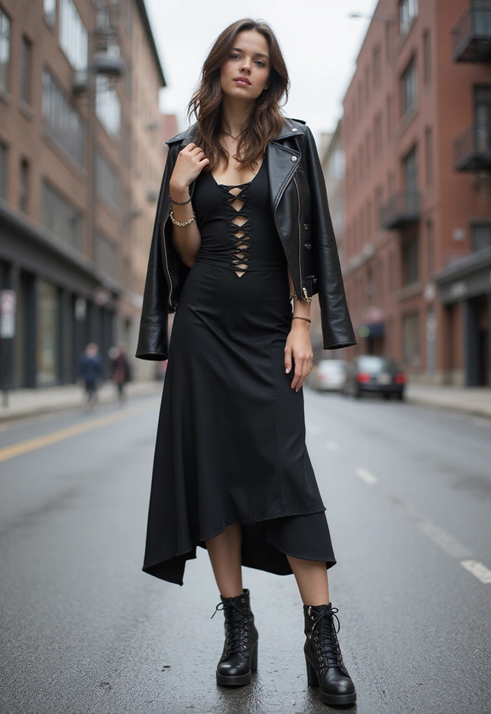 21-Stunning-Midi-Dress-Shoe-Combos-That-Are-Perfect-for-Your-Summer-Adventures-7.-Edgy-Elegance ...